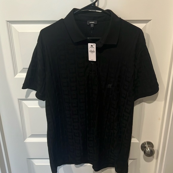 Express | Shirts | Mens Large Black Express Textured Polo Brand New ...